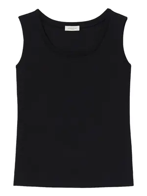 Lafayette 148 New York Cotton Rib Tank Top - Black