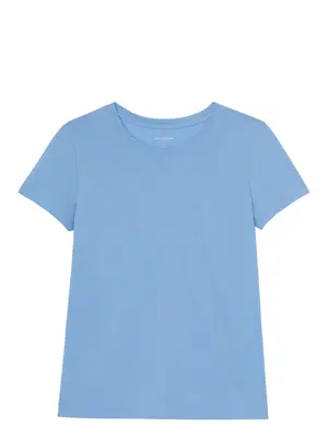 Lafayette 148 New York Cotton Jersey Crewneck T-Shirt Cool Blue