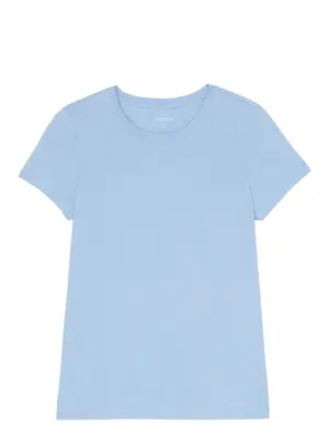 Lafayette 148 New York Cotton Jersey Crewneck T-Shirt Harbor Blue