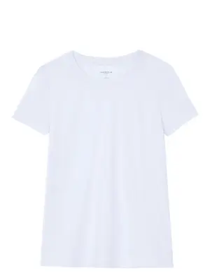 Lafayette 148 New York Cotton Jersey Crewneck T-Shirt Purple
