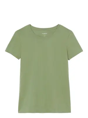 Lafayette 148 New York Cotton Jersey Crewneck T-Shirt Topiary
