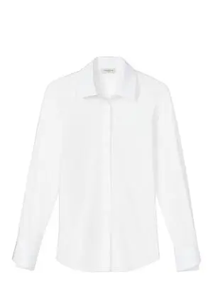 Lafayette 148 New York Cotton Stretch Classic Fit Shirt - White