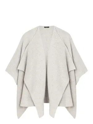 Lafayette 148 New York Cashmere Knit Wrap Poncho - Grey Heather
