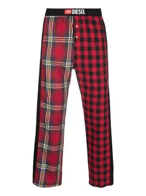 DIESEL Tartan Slim Trousers - Red