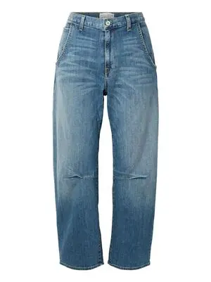 NILI LOTAN Emerson High-rise Tapered Jeans - Blue