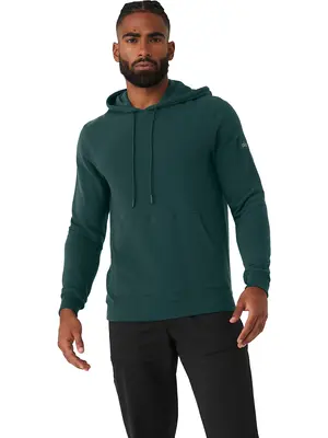 Alo Yoga Micro Waffle Knit Hoodie Midnight Green