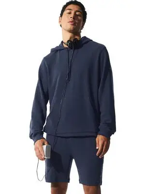 Alo Yoga Micro Waffle Knit Hoodie Navy