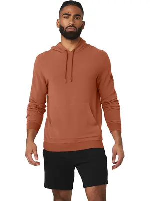 Alo Yoga Micro Waffle Knit Hoodie Rust