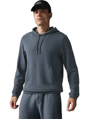 Alo Yoga Micro Waffle Knit Hoodie Steel Grey