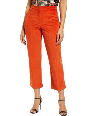Halogen Velvet Kick Flare Trousers - Rust Rooibos