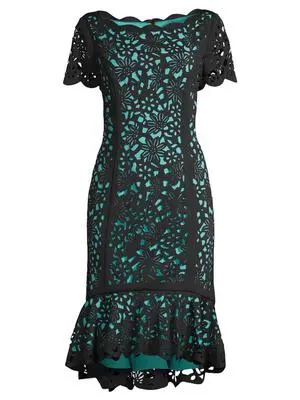 Shani High-low Crepe Dress - Black Mint