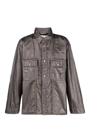 DIESEL® Diesel Metallic Shirt Jacket With Contrast Stitching