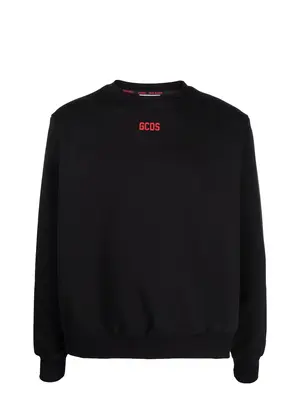 Gcds Logo-print Crew Neck Sweatshirt - Black