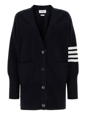 Thom Browne 4-bar Knitted Cardigan - Blue