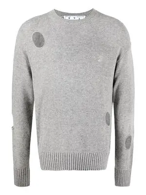 Off-White Meteor Holes Jumper - Grey