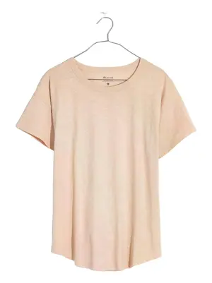 Madewell Whisper Cotton Ribbed Crewneck Tee Avalon Pink
