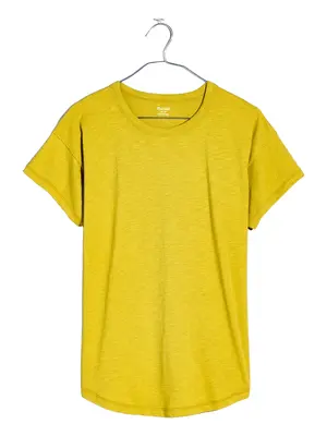 Madewell Whisper Cotton Ribbed Crewneck Tee Citrus Lime