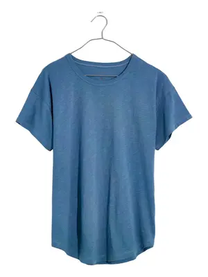 Madewell Whisper Cotton Ribbed Crewneck Tee Distant Ocean
