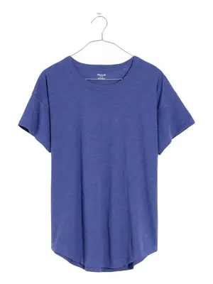 Madewell Whisper Cotton Ribbed Crewneck Tee Dusty Twilight