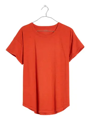 Madewell Whisper Cotton Ribbed Crewneck Tee Fresh Chili