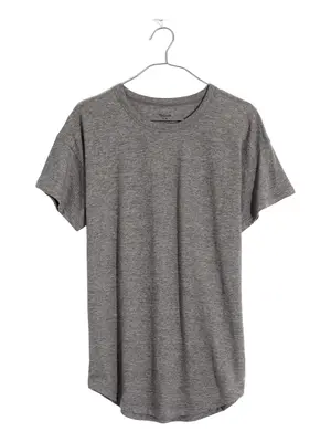 Madewell Whisper Cotton Ribbed Crewneck Tee Hthr Iron
