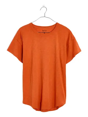 Madewell Whisper Cotton Ribbed Crewneck Tee Rusted Tin