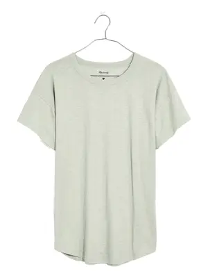 Madewell Whisper Cotton Ribbed Crewneck Tee Sage Mist