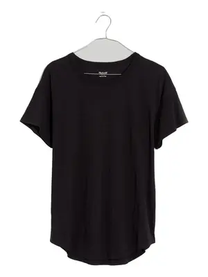 Madewell Whisper Cotton Ribbed Crewneck Tee - True Black