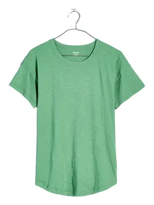 Madewell Whisper Cotton Ribbed Crewneck Tee Versailles Green