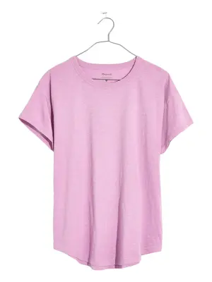 Madewell Whisper Cotton Ribbed Crewneck Tee Vibrant Lilac
