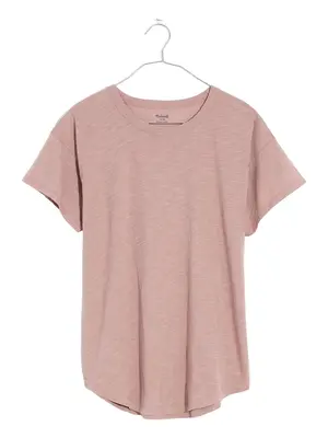 Madewell Whisper Cotton Ribbed Crewneck Tee Vintage Petal
