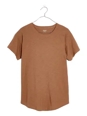 Madewell Whisper Cotton Ribbed Crewneck Tee Weathered Walnut