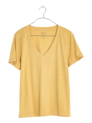 Madewell Whisper Cotton V-Neck Tee Autumn Gold