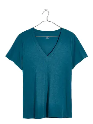 Madewell Whisper Cotton V-Neck Tee Coastal Sea