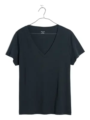Madewell Whisper Cotton V-neck Tee - Dark Palm