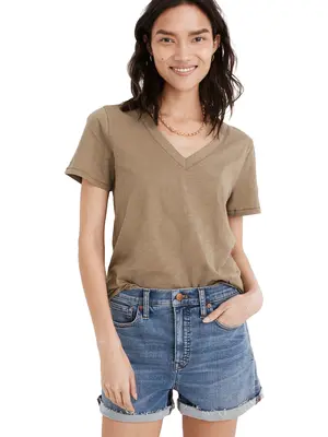 Madewell Whisper Cotton V-Neck Tee Distant Surplus