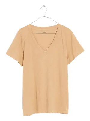 Madewell Whisper Cotton V-Neck Tee Earthen Sand