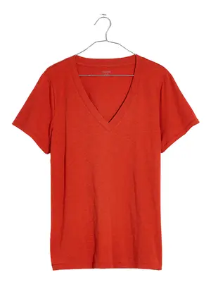 Madewell Whisper Cotton V-Neck Tee Etruscan Clay