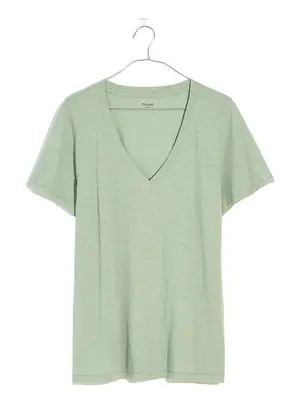 Madewell Whisper Cotton V-Neck Tee Frosted Sage
