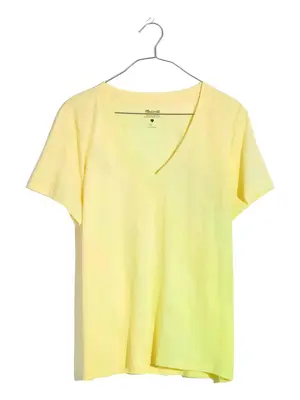 Madewell Whisper Cotton V-Neck Tee Lemon Custard