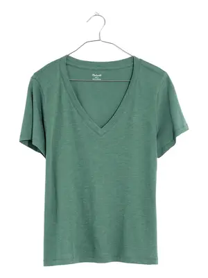 Madewell Whisper Cotton V-Neck Tee Meadow Green
