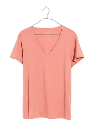 Madewell Whisper Cotton V-Neck Tee Misty Rose