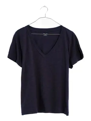 Madewell Whisper Cotton V-Neck Tee Night Vision