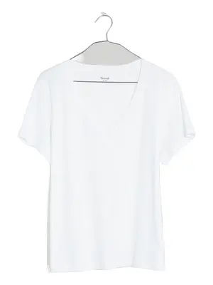 Madewell Whisper Cotton V-Neck Tee Optic White