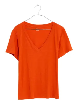 Madewell Whisper Cotton V-Neck Tee Roasted Squash