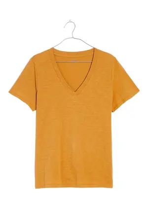 Madewell Whisper Cotton V-Neck Tee Sahara Sand