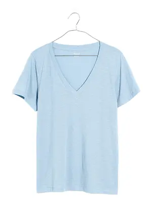Madewell Whisper Cotton V-Neck Tee Terrace Blue