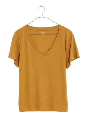 Madewell Whisper Cotton V-Neck Tee Toffee