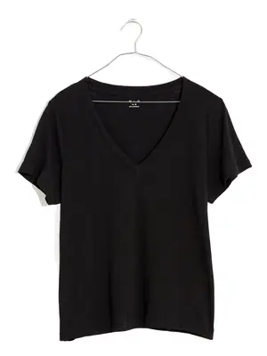 Madewell Whisper Cotton V-neck Tee - True Black