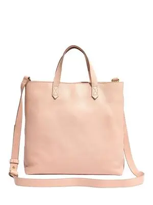 Madewell Zip-Top Leather Crossbody Sheer Pink